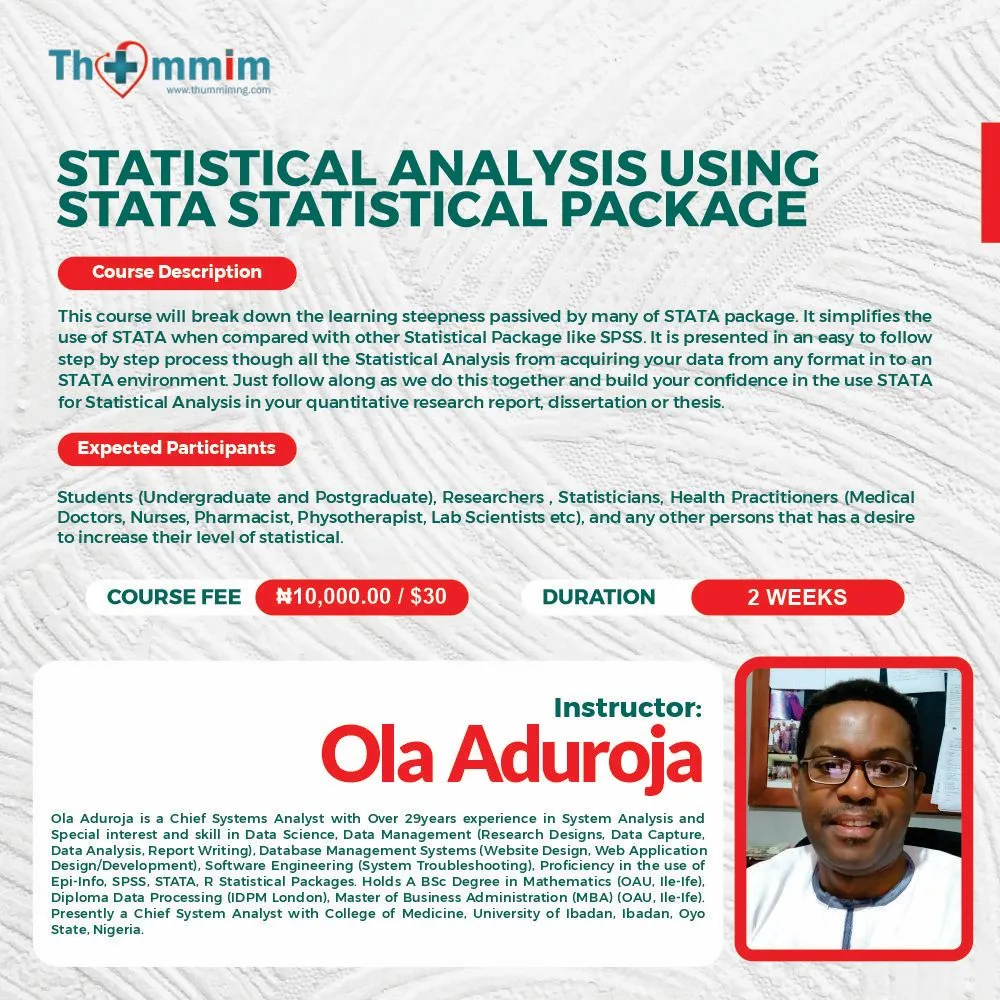 Data Analysis Using STATA Statistical Package Data Analysis Using STATA Statistical Package